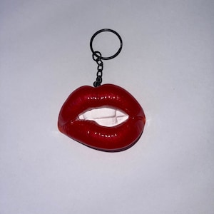 Red Lip Keychain | Handmade Resin Lip Keychain. - Etsy