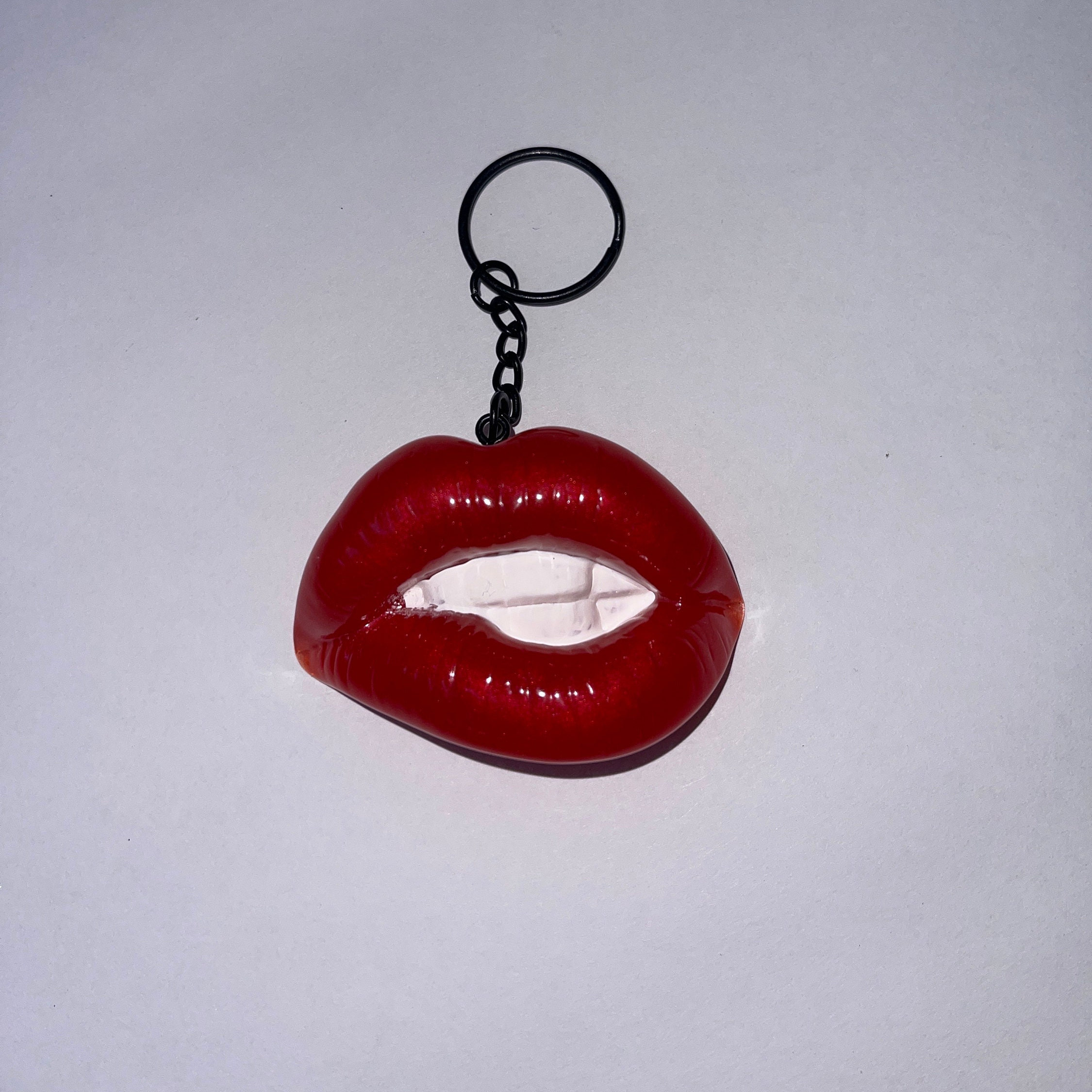 Red Lip Keychain | Handmade Resin Lip Keychain. - Etsy