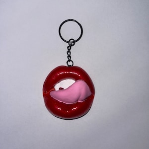 Red Lip Keychain | Handmade Resin Lip Keychain. - Etsy