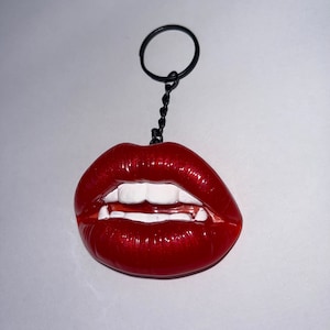 Red Lip Keychain | Handmade Resin Lip Keychain. - Etsy