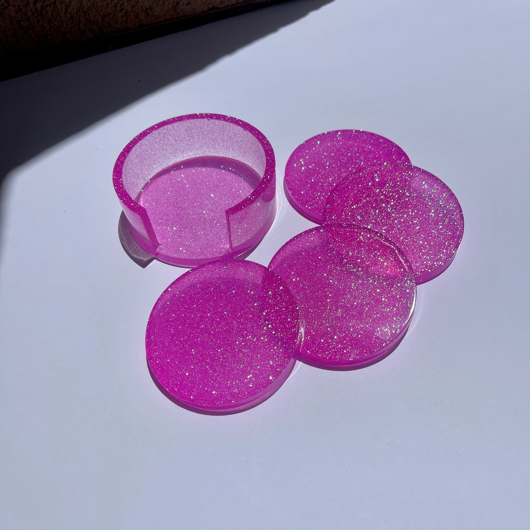 Barbie Pink Glitter Coaster Set of 4 - Etsy