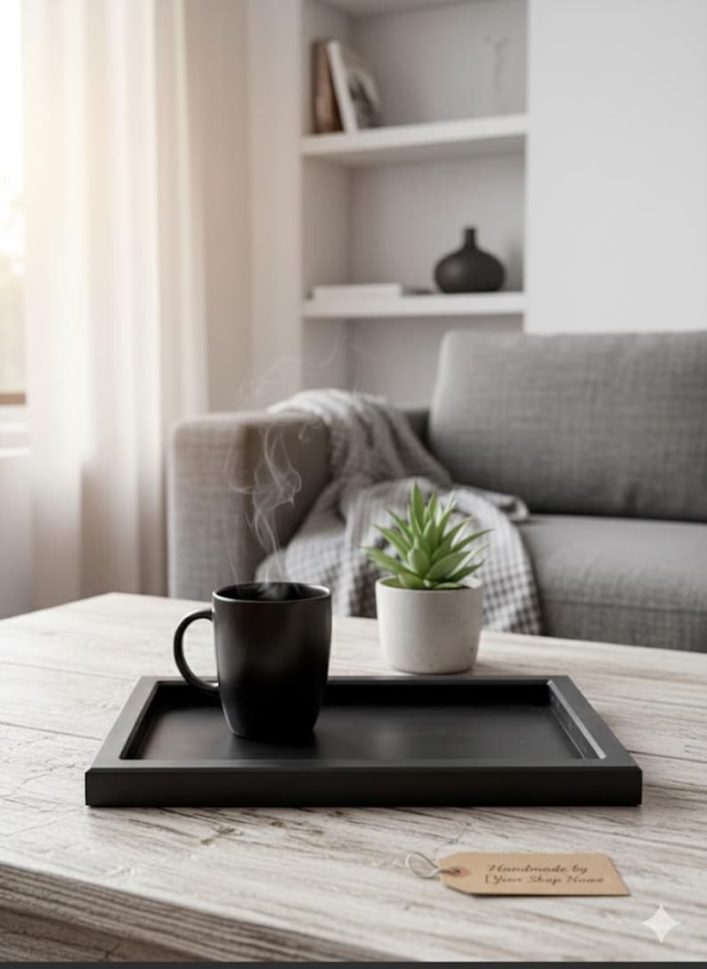 Black Rectangular Ceramic Tray - Etsy
