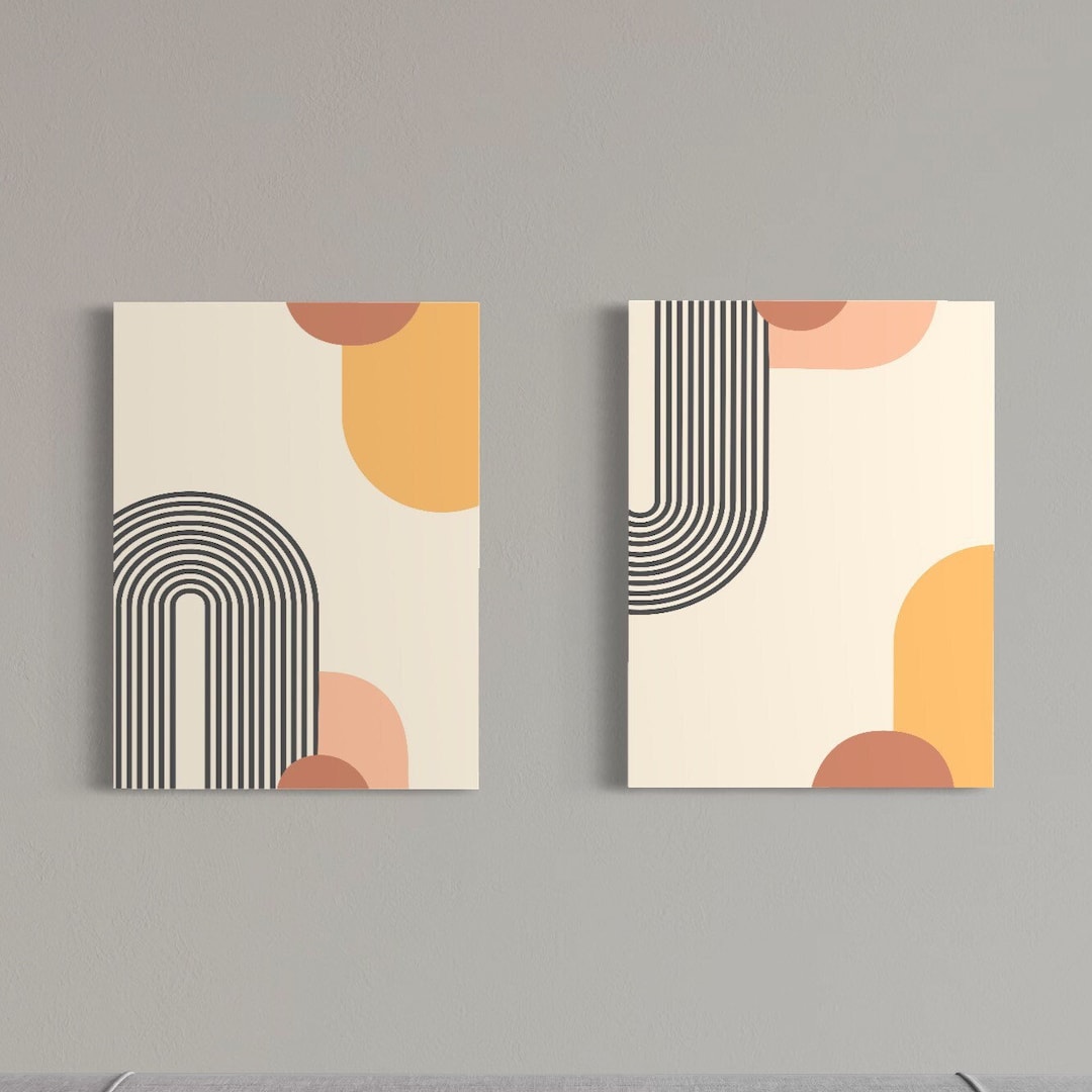 2 Piece Wall Art, Abstract Minimalist Art Print - Etsy