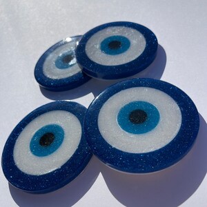 Blue Evil Eye Coasters | Coasters Each SOLD INDIVIDUALLY - Etsy