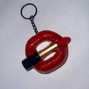 Red Lip Keychain | Handmade Resin Lip Keychain. - Etsy