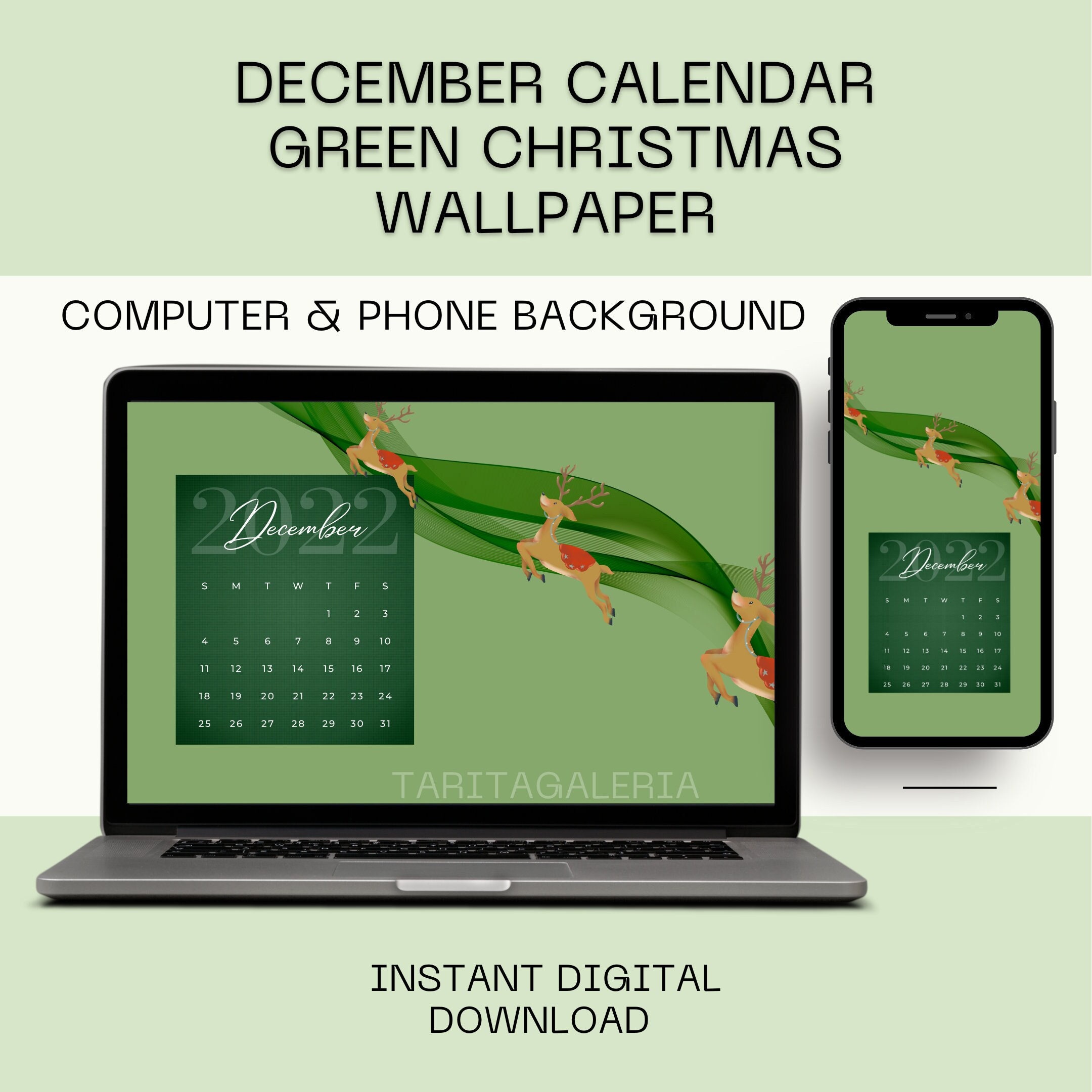 Etsy December 2022 Calendar Wallpaper