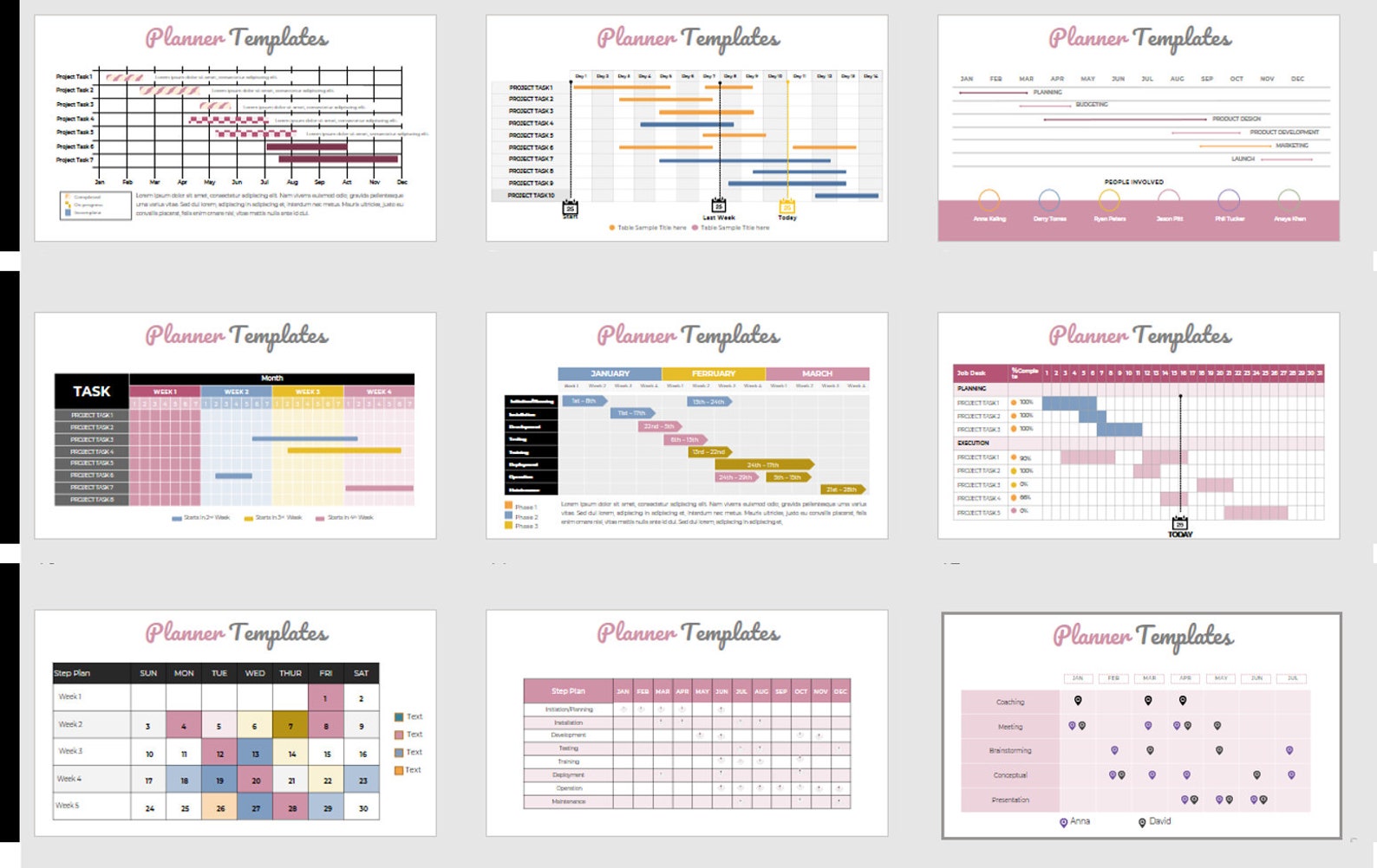 Planner Template Bundle| Gantt Chart Infographic Templates| Business ...