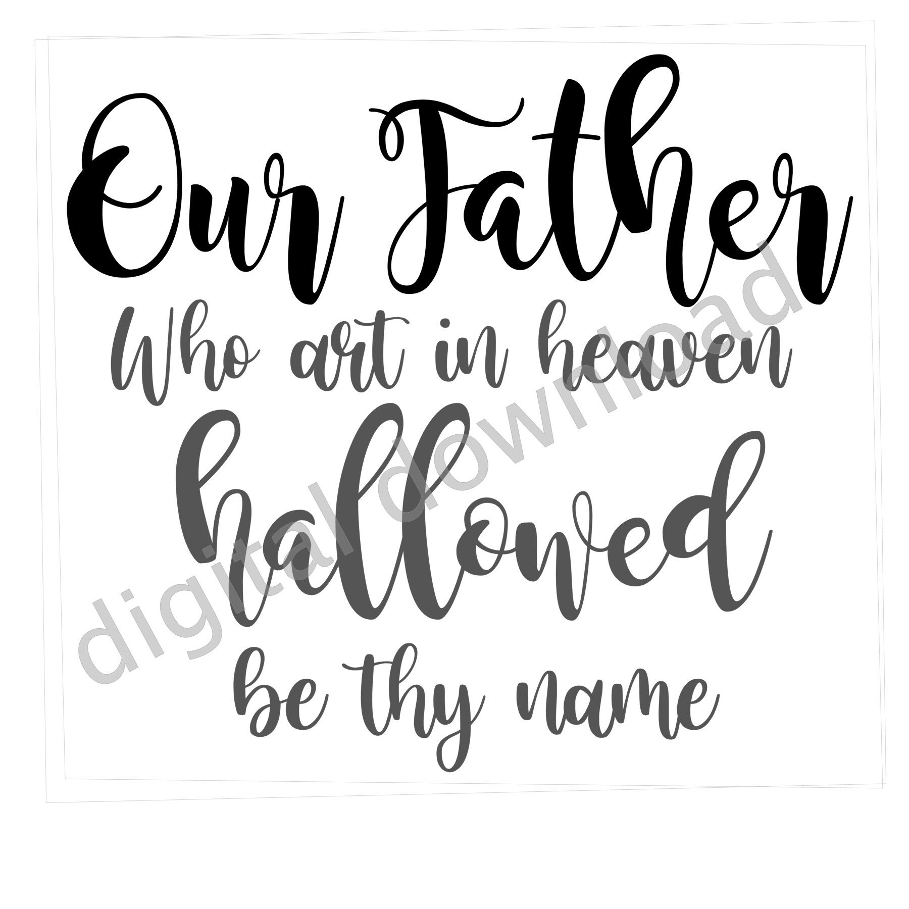 Our Father *digital Download ONLY* - Etsy
