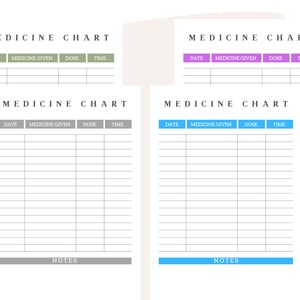 Printable Medication Tracker, Print at Home Medication Log, Med Tracker ...