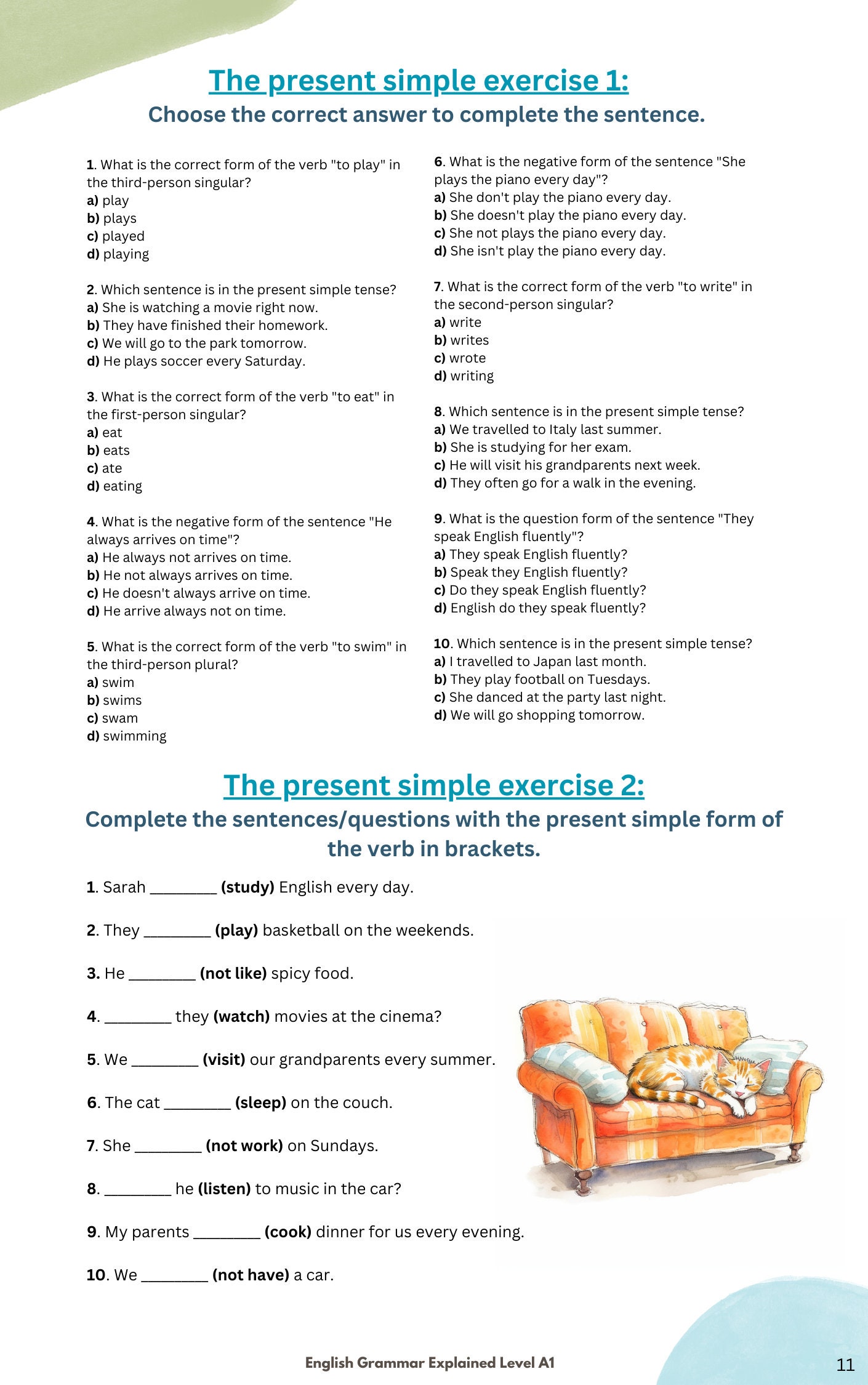 English Grammar Book Level A1 Beginner English Worksheets PDF Download ...