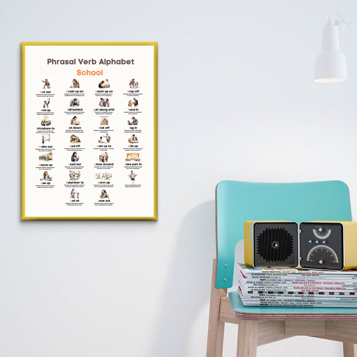 English Phrasal Verb Alphabet Poster - School Theme (digital Download ...