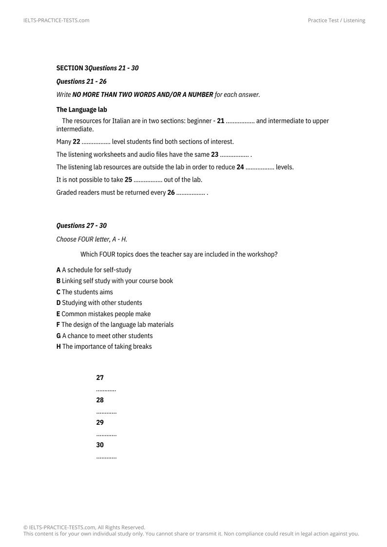 IELTS TESTS - GENERAL 10 - Pdf/mp3 Downloads (answers, Model Answers ...