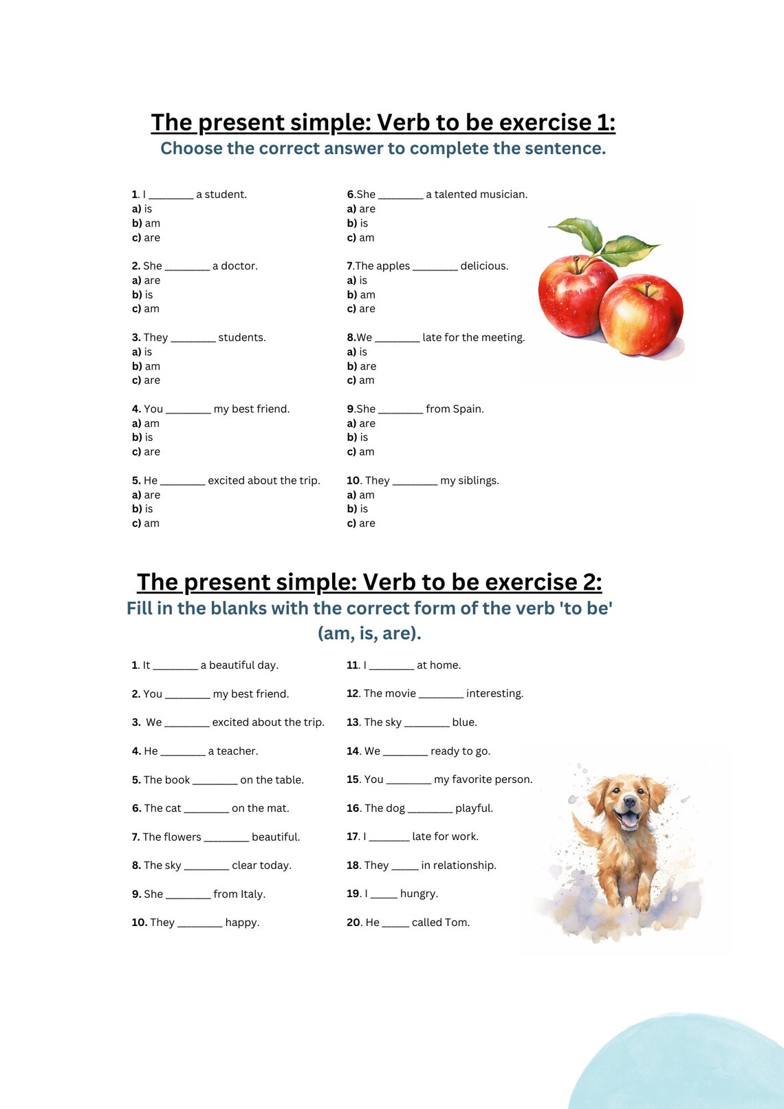 English Present Tenses (printable Worksheets) - Explanations ...