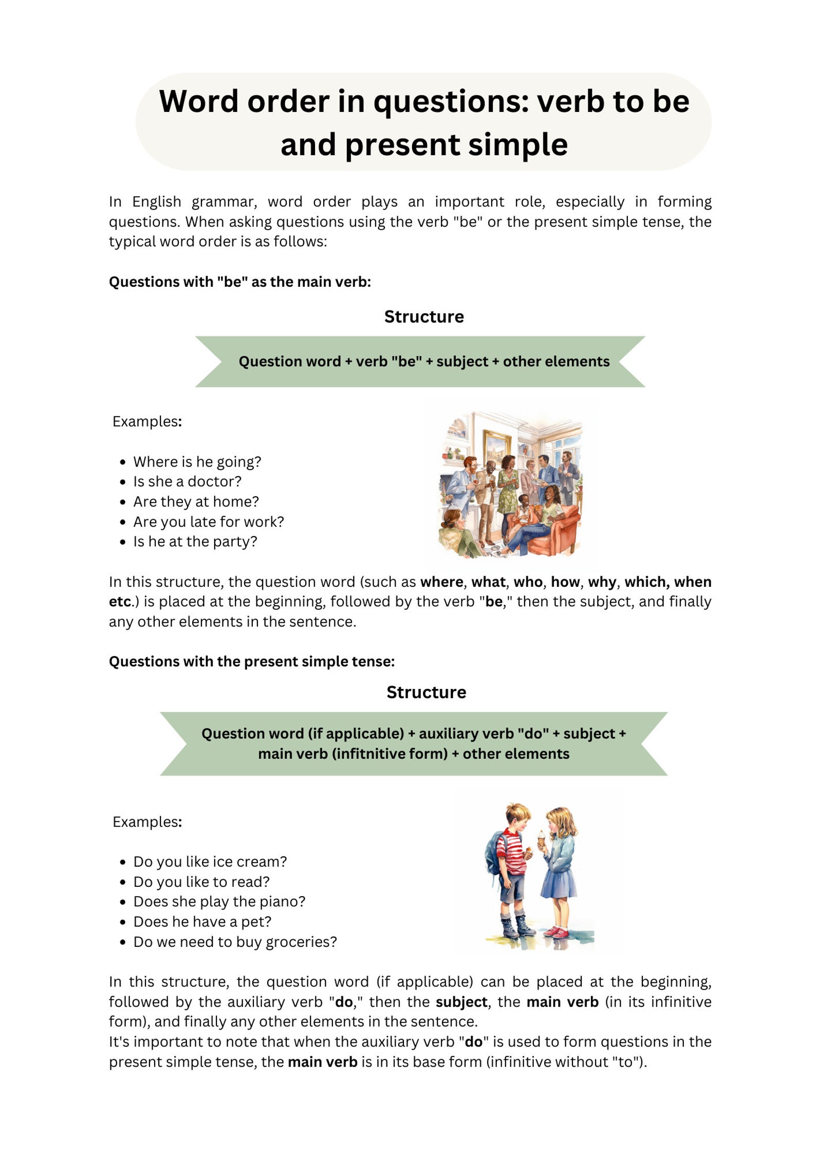 English Present Tenses (printable Worksheets) - Explanations ...