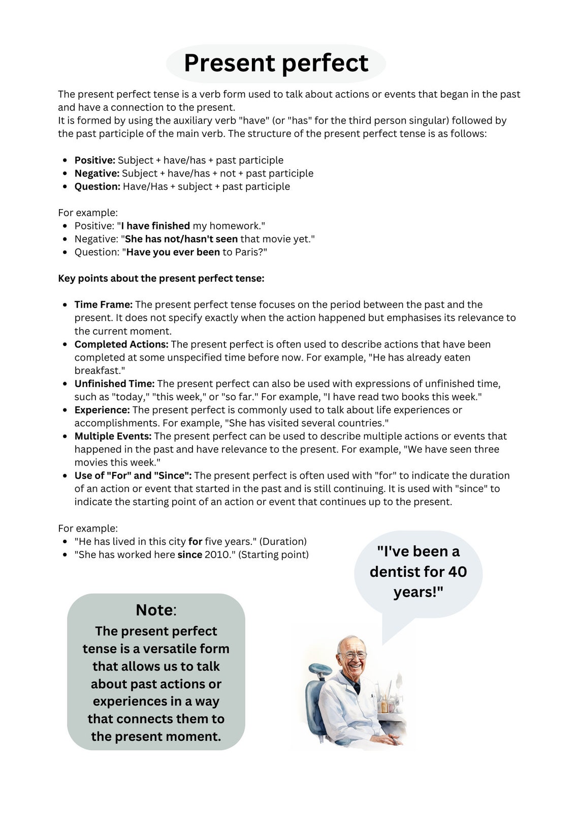 English Present Tenses (printable Worksheets) - Explanations ...