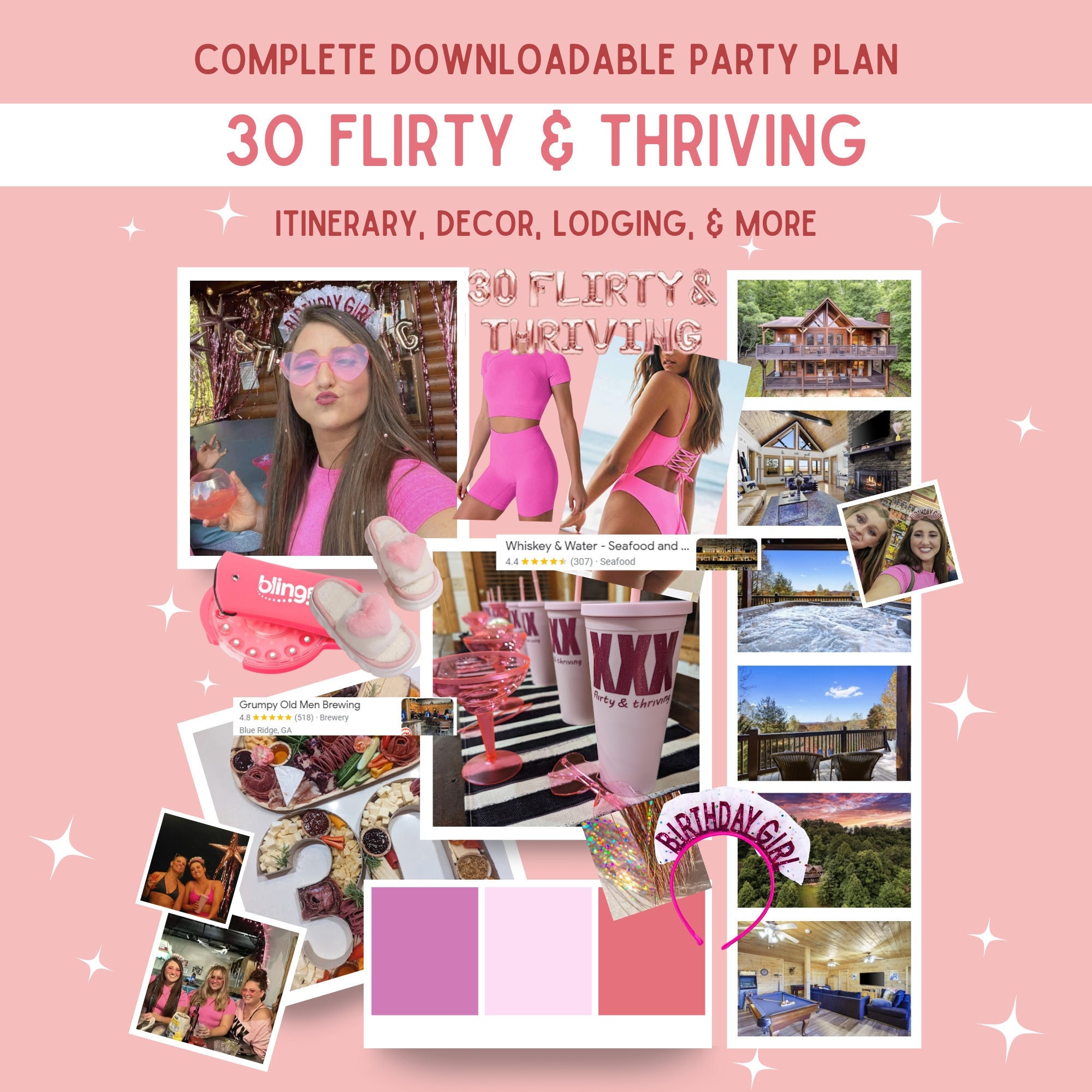 30 Flirty and Thriving Birthday - Downloadable Party Plan Includes ...