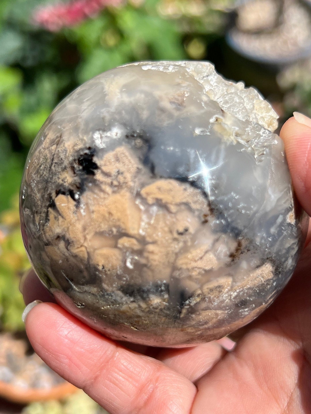 Natural Dendritic Sphere. Dendrite Sphere. Manifestation Stone ...