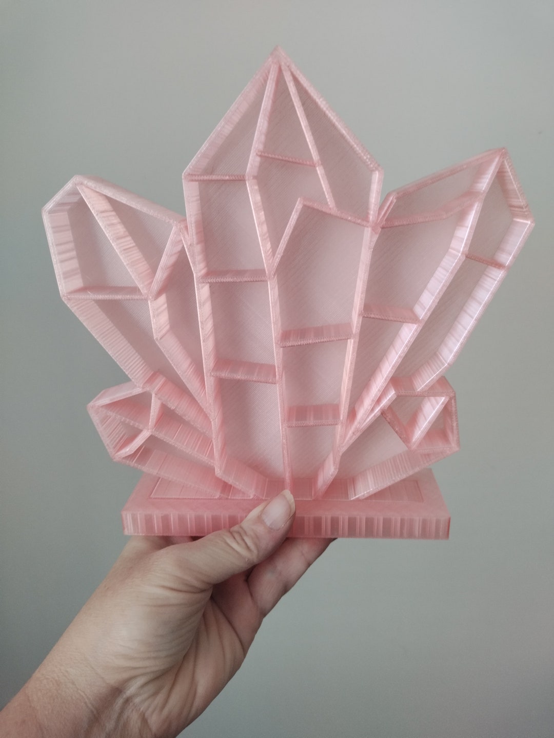 3D Printed Crystal Display Stand Translucent Pink - Etsy