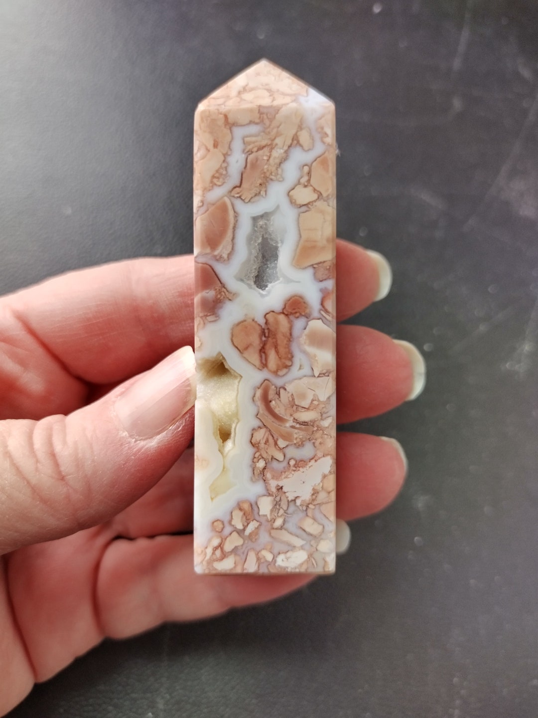 Pink Agate/petal Agate/cotton Candy Agate Tower PA6 - Etsy