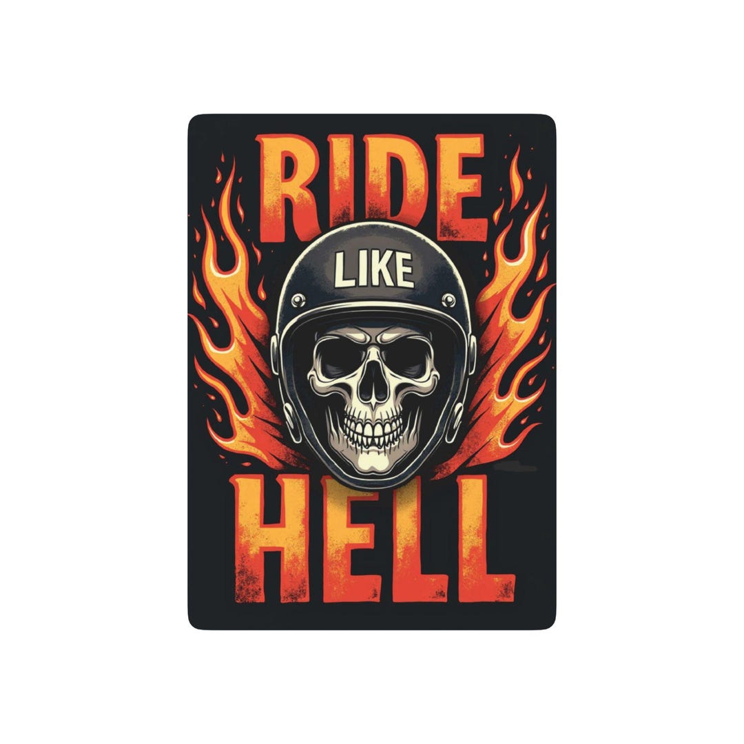 Playing Cards Set With Edgy Designs, Poker Night Cards, Skull & Flames ...