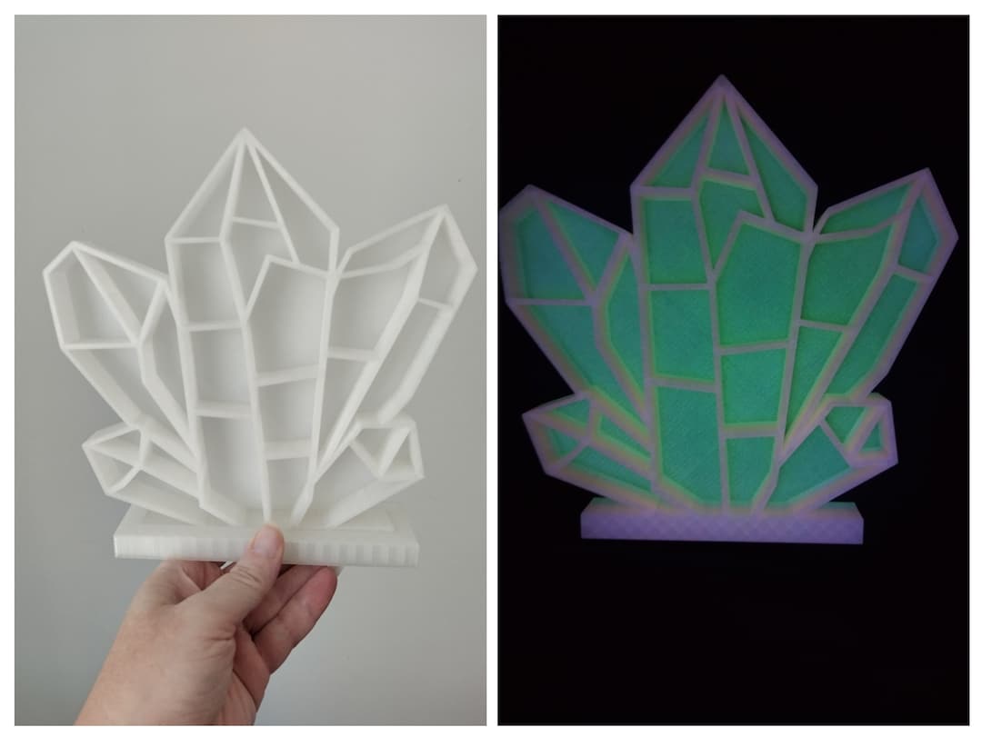3D Printed Crystal Display Stand - White Glow in the Dark - Etsy