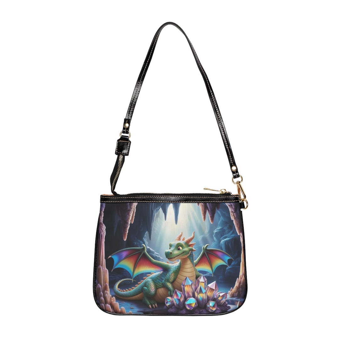 Mystical Dragon Print Small Shoulder Bag, Fantasy Artist Accessory ...
