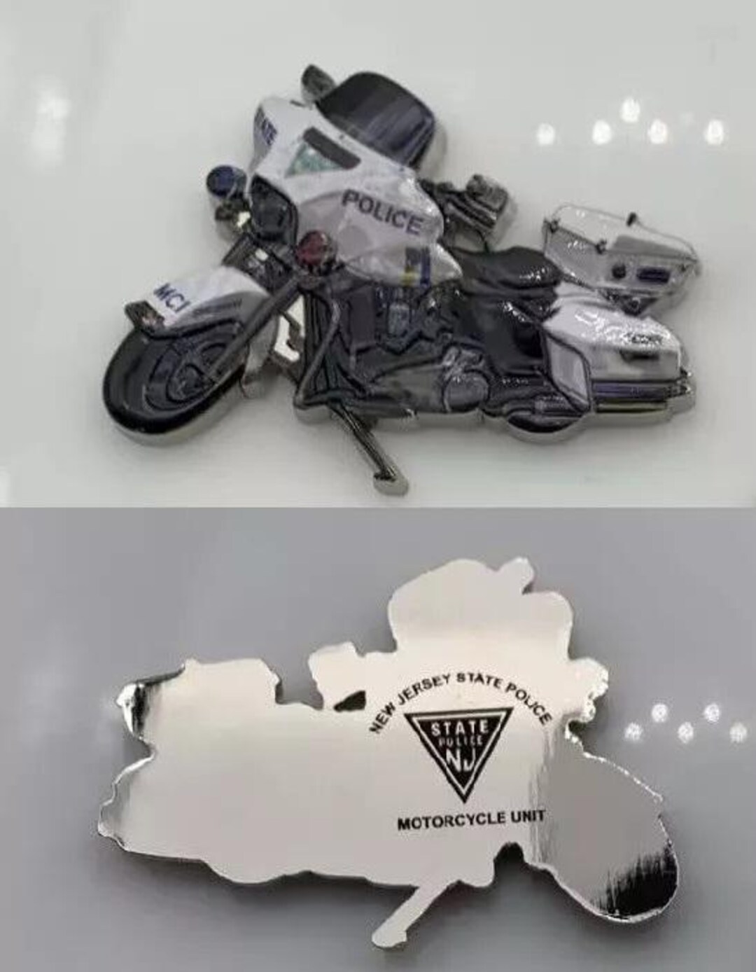 New Jersey State Police Motorcycle Unit Shaped Challenge Coin - Etsy