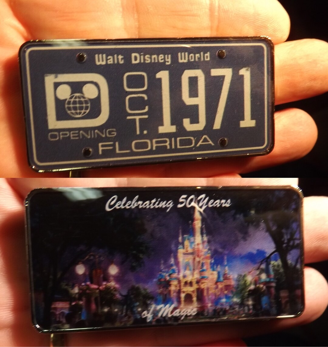 Disneyworld 50th Ann Magic Kingdom License Plate Coin Challenge Coin - Etsy