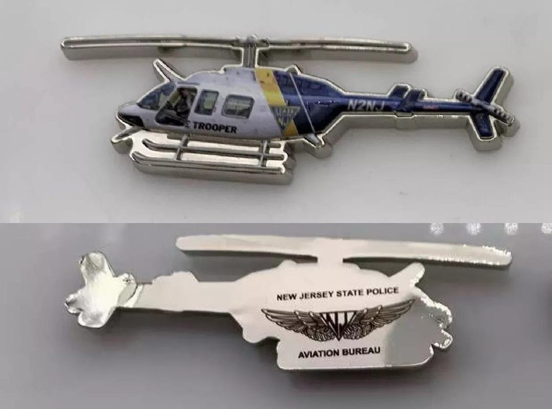 New Jersey State Police Aviation Helicopter Shaped Challenge Coin - Etsy