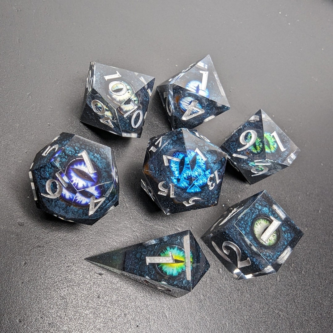 Hoard of Midnight Dragons Dragon Skin Dice 7 Piece Dice Set Sharp Edge ...