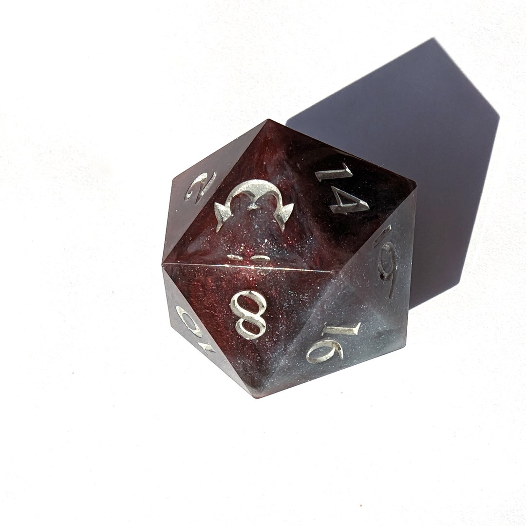 Crimson Smoke Cloud Chonk D20 Sharp Edge - Etsy