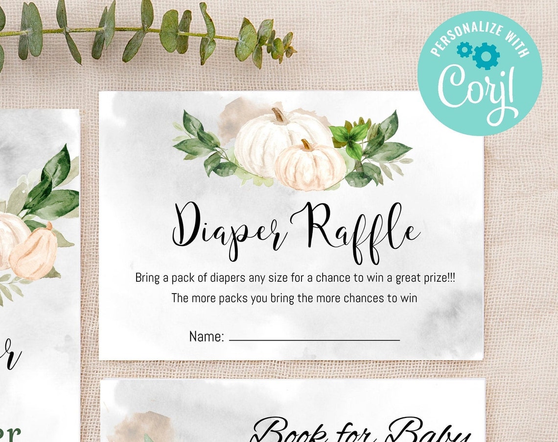 5x3.5 diaper raffle card Part of invitation set Digital file | Etsy