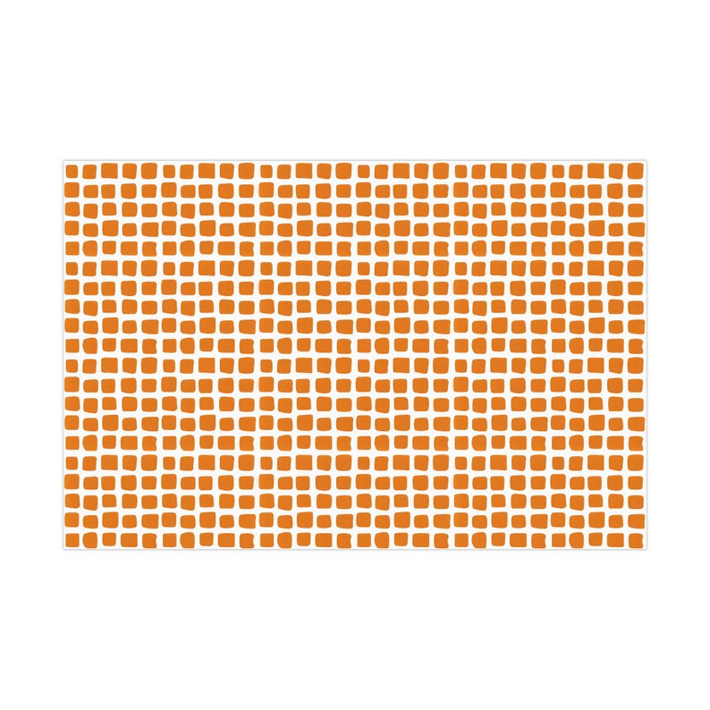 Minimalist Orange Square Wrapping Paper | Perfect for Spring Birthdays ...