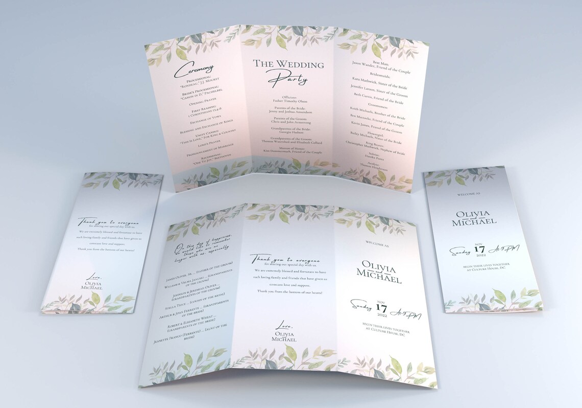 Trifold Program Template Download, Catholic Wedding Program Template ...