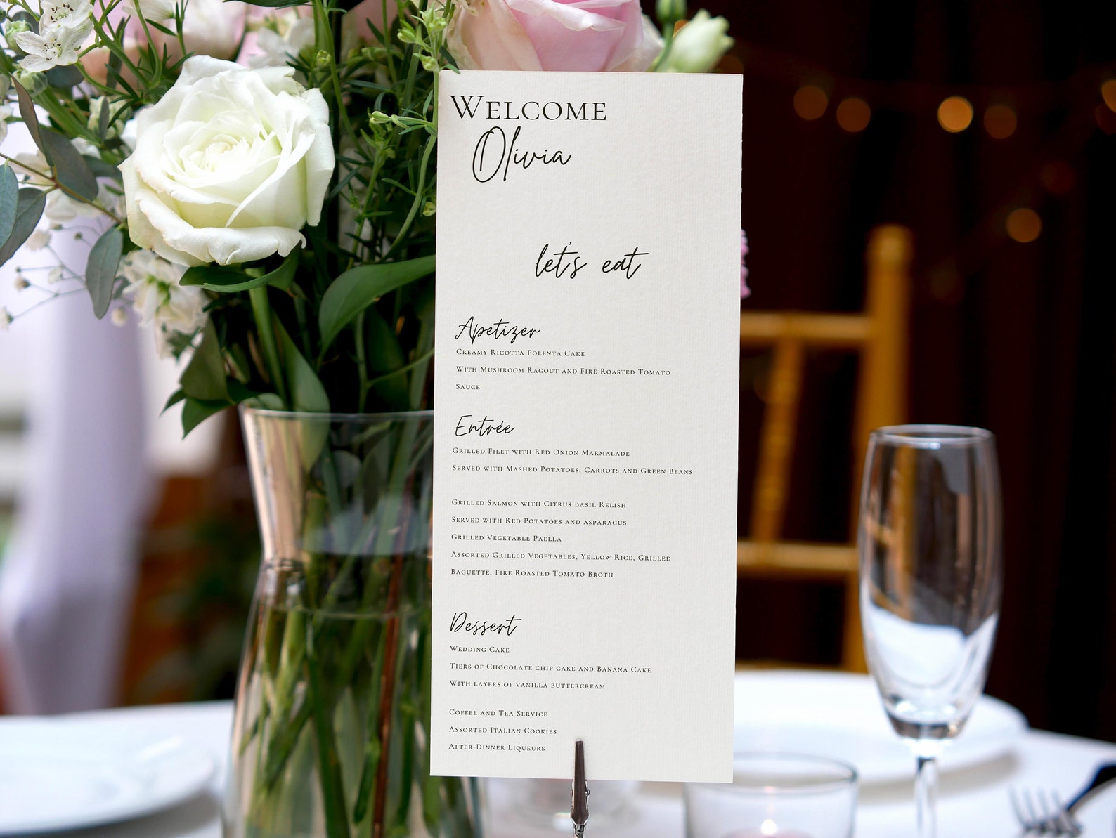 Modern Wedding Menu Template With Guest Name Minimal Menu - Etsy