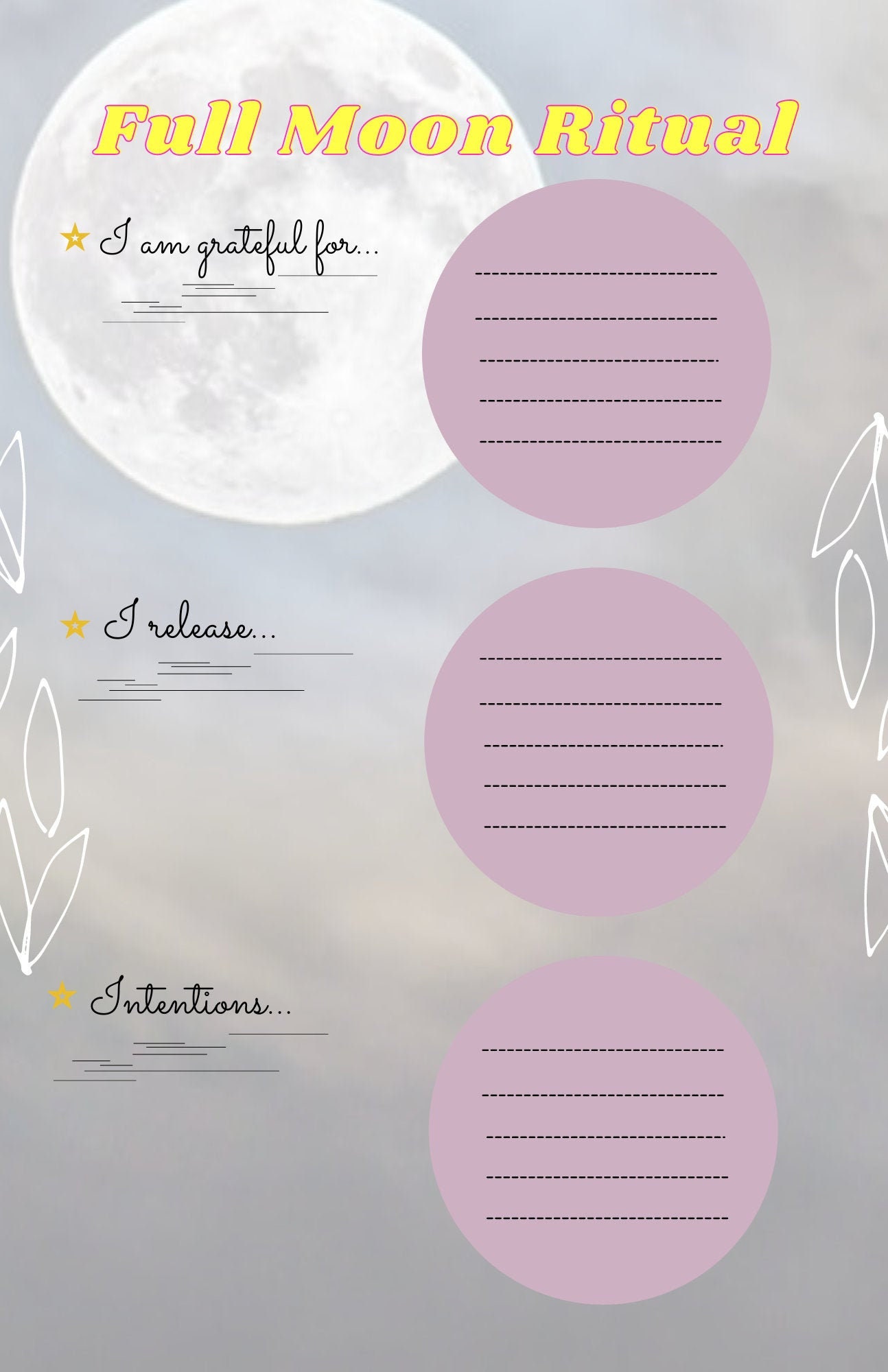 Full Moon Ritual Print Out - Etsy
