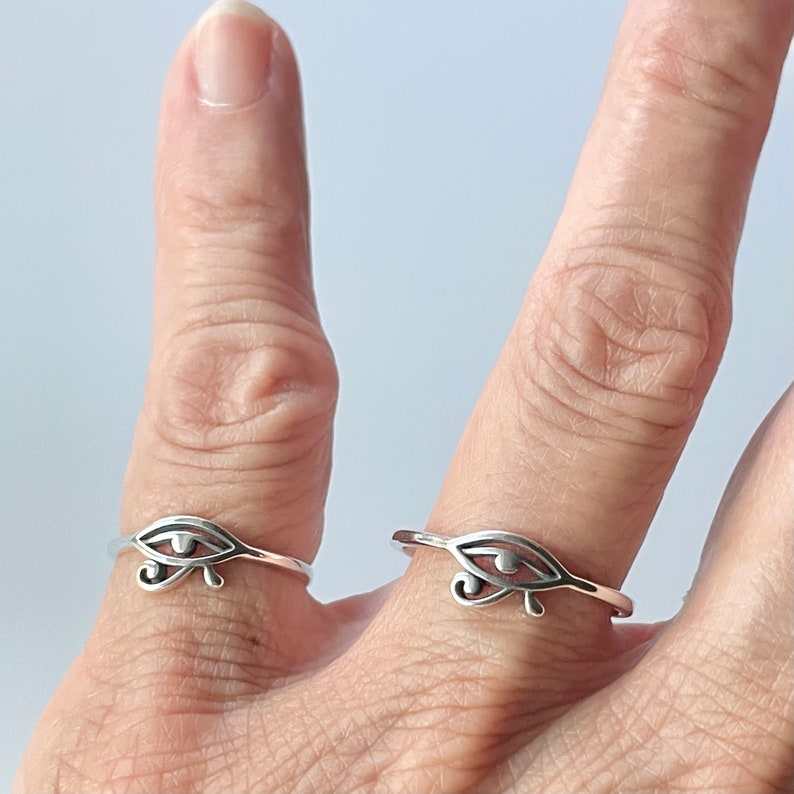 Sterling Silver Dainty Small Eye of Horus Ra Eye Ring - Etsy