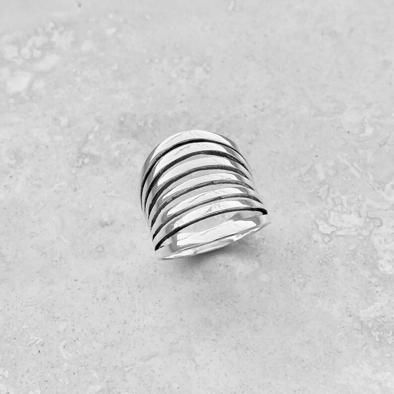Wide Band Sterling Silver Ring Large Statement Ring Silver - Etsy
