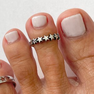 Sterling Silver Star & Moon Toe Rings: Celestial Jewelry - Etsy