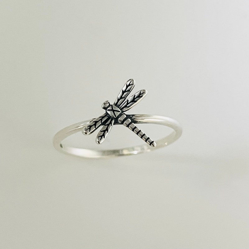 Silver Dragonfly Ring - Etsy