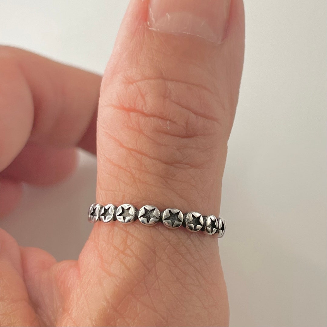 Eternity Stars Sterling Silver Band, Promise Stars Ring, Love Stars ...