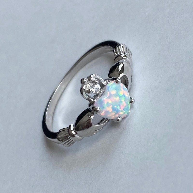 Mens Opal Claddagh Ring - Etsy