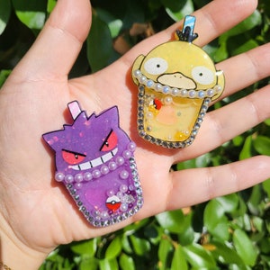 Kawaii Pokemon Inspired Handmade Resin Shaker Charm Phone Grip Keychain ...