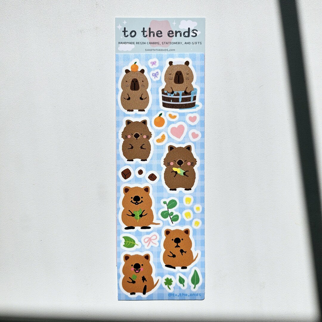 Capybara Wombat Quokka Sticker Sheet - Etsy