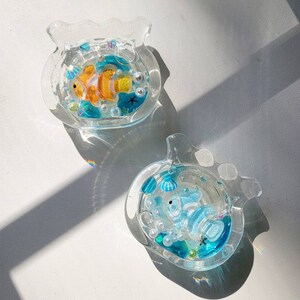 Kawaii Ponyo Inspired Resin Shaker Charm Phone Grip Keychain Badge Reel ...