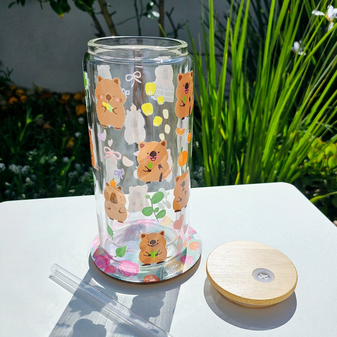 Kawaii Cute Double Insulated Glass Tumbler Capybara Wombat Quokka - Etsy