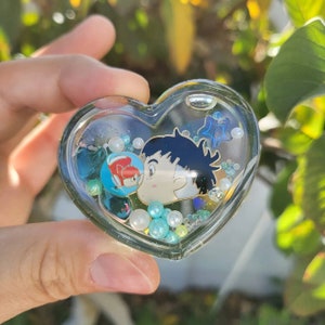 Kawaii Ponyo Inspired Resin Shaker Charm Phone Grip Keychain Badge Reel ...