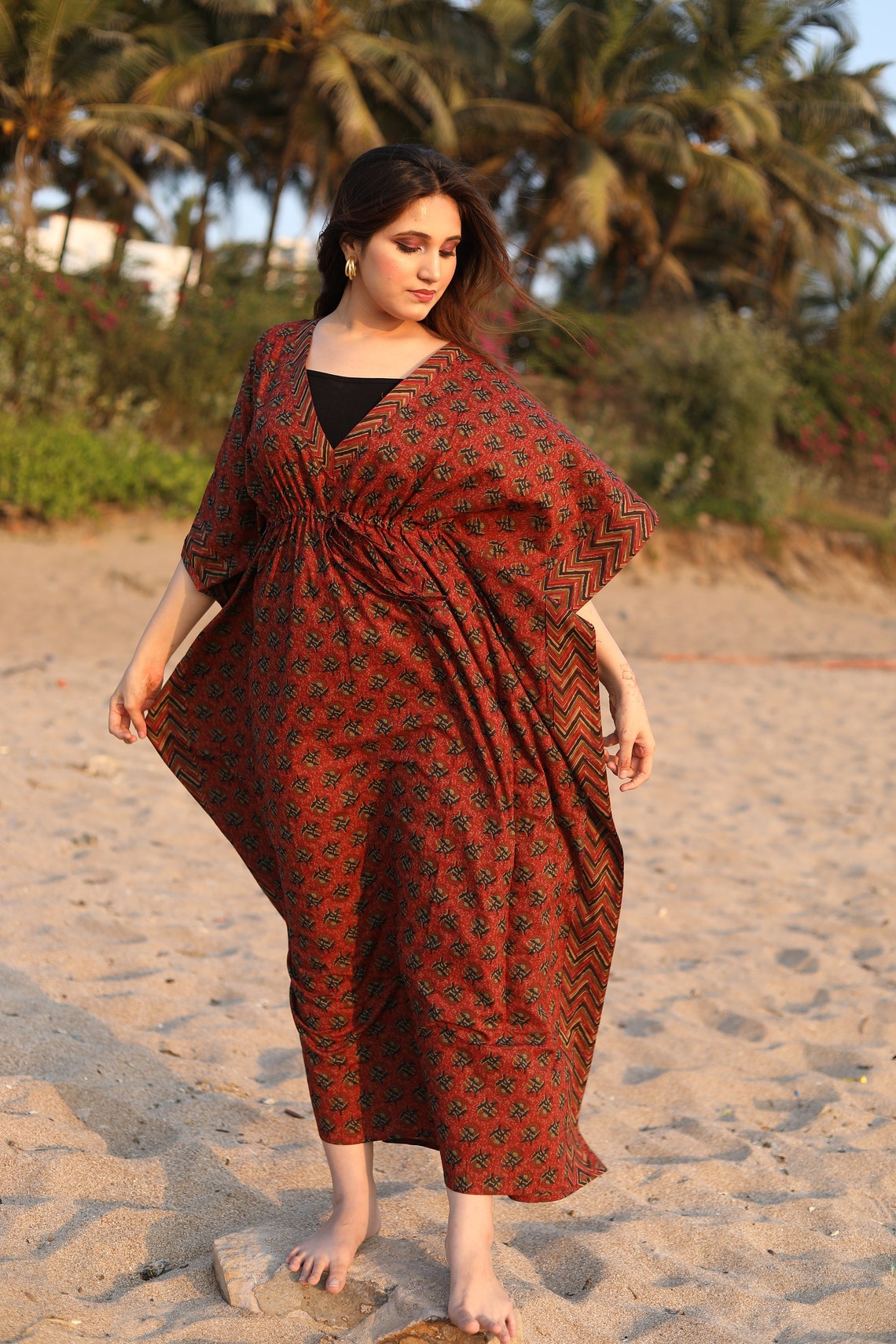 Cotton Free Flowing Kaftan Dress, Caftan, Perfect as House Dress ...