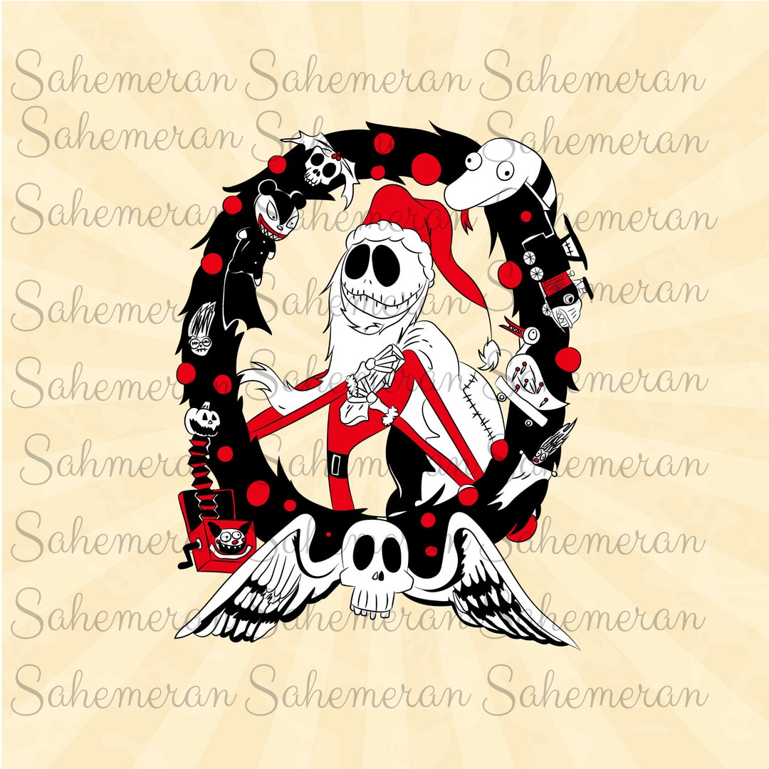 Jack Santa Hat Svg Layered Christmas Jack Skellington Svg - Etsy