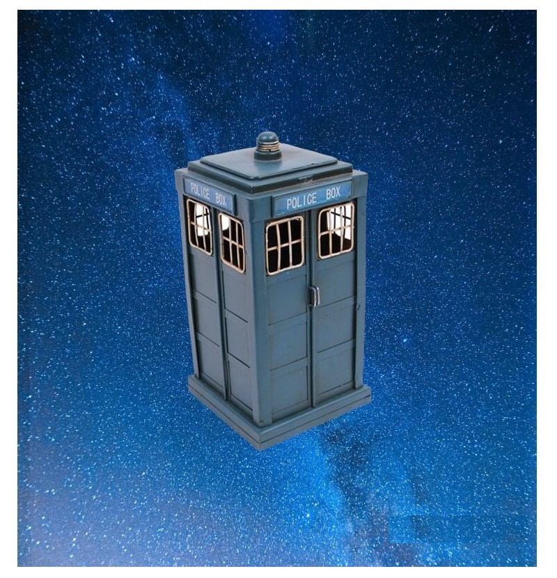 Doctor WHO Tardis Police Box Piggy Bank, Decorative Metal Sculpture ...